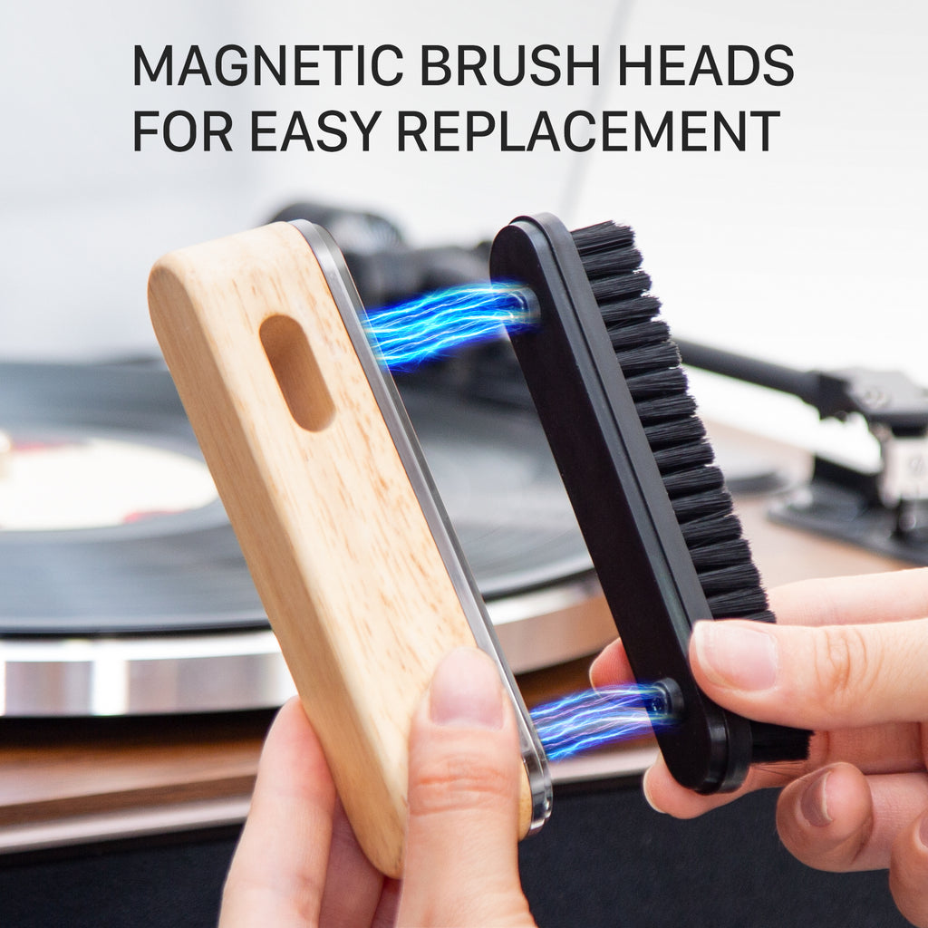 Record Brush-Interchangeable Magnetic Brush | Record Player | 1byone Audio