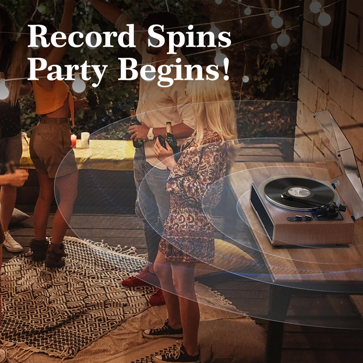 H009 All-In-One Turntable Vinyl Record Player | Record Player | 1byone ...